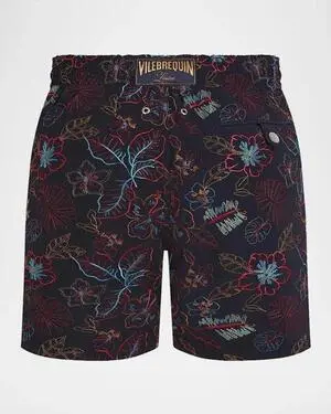 Vilebrequin Apos;s Mistral Embroidered Swim Trunks - Navy