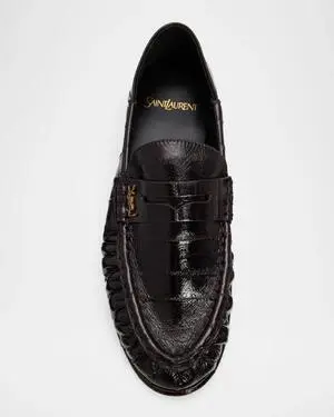 Saint Laurent Le Eel Leather Penny Loafers