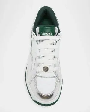 Versace Apos;s Biggie Basket Metallic Nappa Sneakers