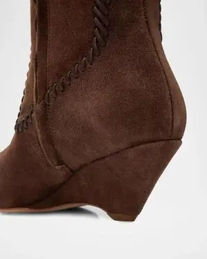 Cinq À Sept Resort Marta 60mm Whipstitched Suede Boots - Chocolate