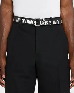 Moschino Apos;s Logo-print Leather Belt - Black