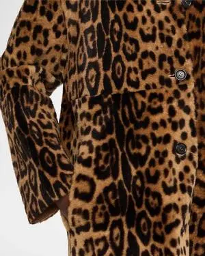 NILI LOTAN Davelle -print Lamb Shearling Coat