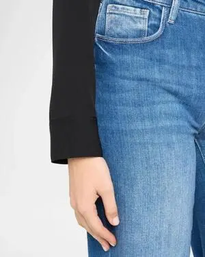 L & APOS;AGENCE Petite Scottie High-rise Wide-leg Jeans