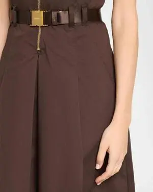 L & APOS;AGENCE Kolton Sleeveless Belted Midi Dress - Dark Java