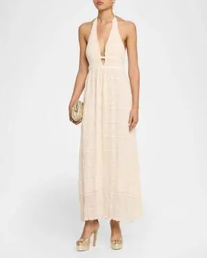 Ramy Brook Hazel Embellished Smocked Maxi Dress