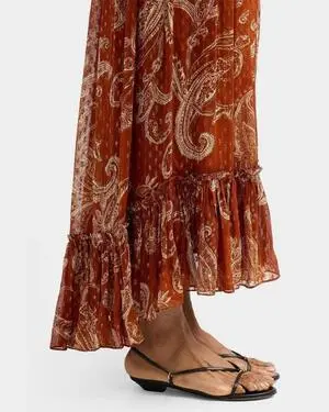 Hemant & Nandita Printed High-low Maxi Skirt
