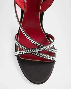 Valentino Garavani Dans Le Foyer Embellished Slingback Sandals - Nero/crystal