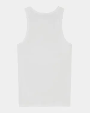 Versace Logo Rib-knit Cotton Tank - Optical Wh