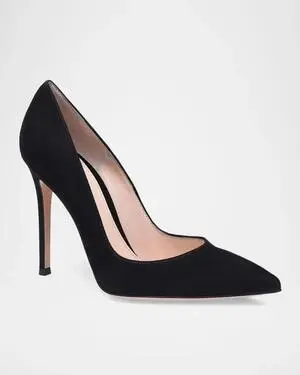 GIANVITO ROSSI 105mm Suede Pumps - Black