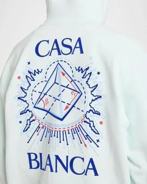 Casablanca Apos;s Graphic Cotton Zip-front Hoodie - Blue