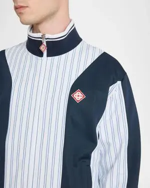 Casablanca Apos;s Panelled Full-zip Track Jacket - Navy