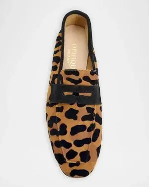 SOPHIQUE Essenziale Suede Penny Loafers - Leopard