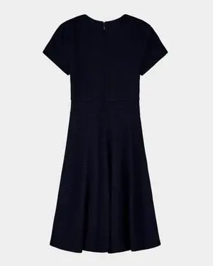 Emporio Armani Textured Knit A-line Midi Dress