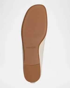 Bernardo Meredith Leather Ballerina Flats - Eggshell