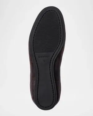Bernardo Billie Leather Sneakerina Flats - Dark Choco