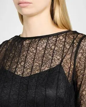 Rickie Freeman For Teri Jon Pintuck Lace Gown