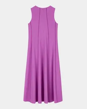 Emporio Armani Sleeveless Midi Dress In Techno Cady - Raspberry