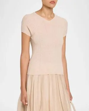 Vince Pointelle Wool T-shirt