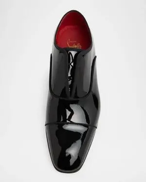 CHRISTIAN LOUBOUTIN Apos;s Alphamale Rocks Patent Leather Everlasting Red-sole Loafers - Black