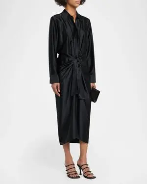 A.L.C. Mila Silk Shirtdress - Black