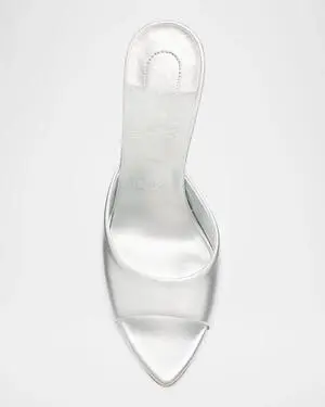 CHRISTIAN LOUBOUTIN 100mm Miss Z Metallic Leather Mule Sandals