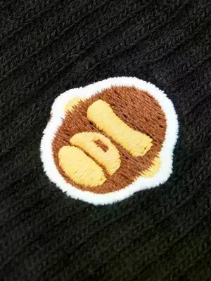 AAPE BY *A BATHING APE Aaper Logo-embroidered Ribbed Socks - Black