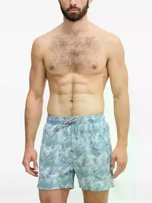 Emporio Armani Sea-animals-print Swim Shorts - Blue