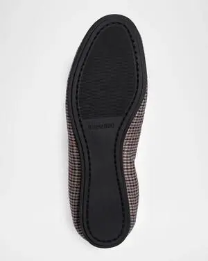 Bernardo Billie Check Leather Sneakerina Flats - Brown Chec
