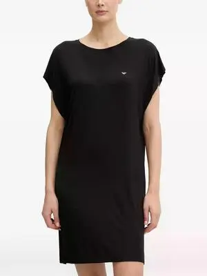 Emporio Armani Rhinestone-logo Nightdress - Black
