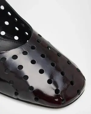 Dries Van Noten 65mm Eyelet Leather Slingback Pumps - Ruby