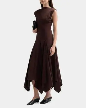 Black Halo Eloidie Asymmetric Midi Dress