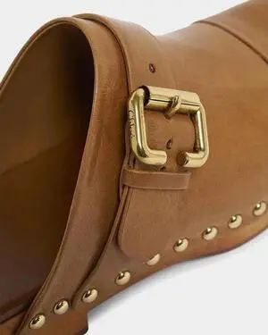 Chloé 40mm Jeannette Leather Clogs - Brown