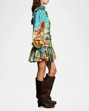 ALEMAIS Ace Patchwork Mini Shirtdress