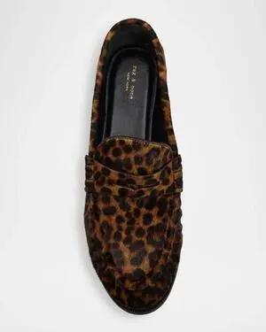 Rag & Bone Lexi Leopard Calf Hair Penny Loafers - Leopard Ha