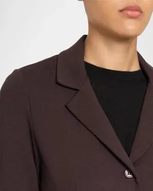 Majestic Filatures Single-breasted French Terry Blazer - Chocolate