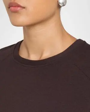 Majestic Filatures French Terry Crop Crewneck Sweatshirt - Chocolate