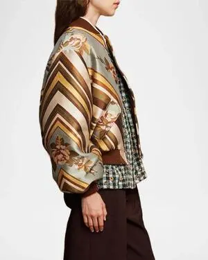 ALEMAIS La Rose Jacquard Bomber Jacket