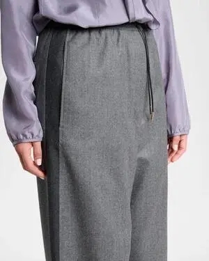 LANVIN Loose-fit Wool Trousers - Heather Gray