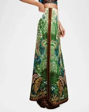 ALEMAIS Florence Botanical Jacquard Maxi Skirt