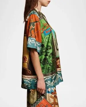 ALEMAIS Ace Silk Button-front Shirt - Multi