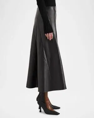 Proenza Schouler Kenza Paneled Leather Midi Skirt