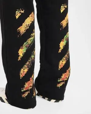 Off-White Apos;s Spices Arrow Cotton Terry Sweatpants - Black