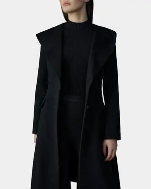 Mackage Gloria Wool Removable Bib Coat - Black