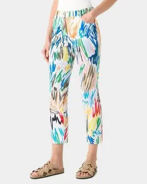 Akris Maru Scribble-print Cropped Slim-fit Pants
