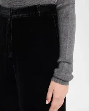 L & APOS;AGENCE Pilar Velvet Wide-leg Pants