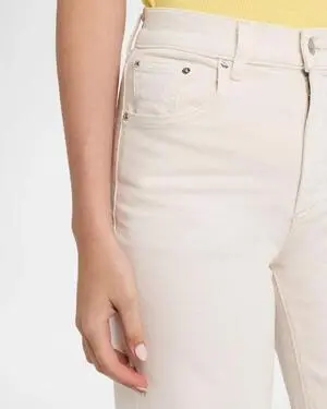 LE JEAN Column High-rise Straight-leg Jeans - Bone