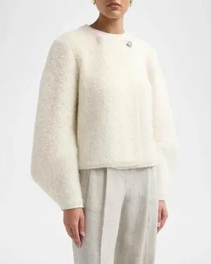 Ba&sh Fida Wool-blend Blouson Cardigan