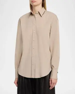 Brunello Cucinelli Stretch Poplin Buttoned Shirt
