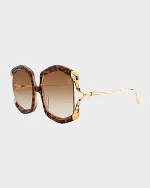 Anna-Karin Karlsson La Vie En Rose Square Sunglasses - Leopard