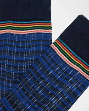 Paul Smith Apos;s Maury Signature Stripe Mid-calf Socks - Navy